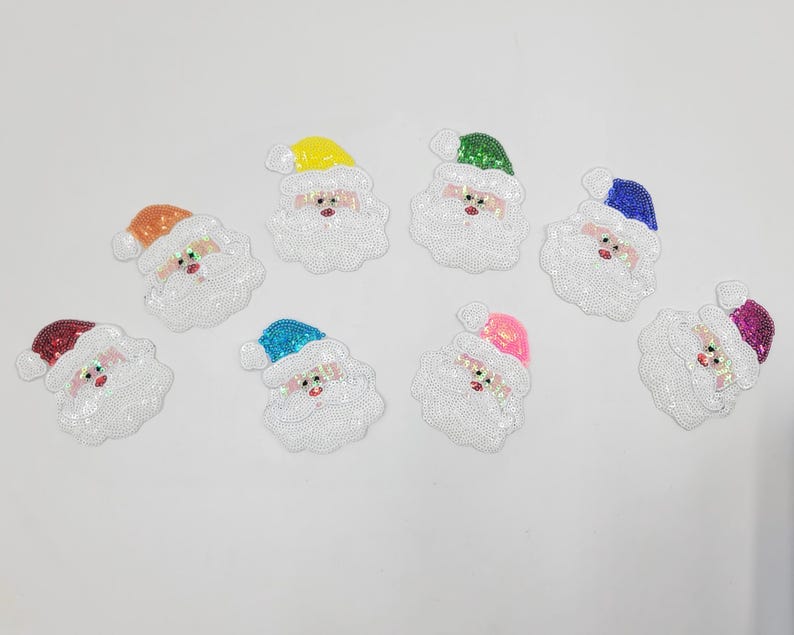 Mini Sequin Santa Patch – Festive Sparkle in Every Stitch! - Etsy