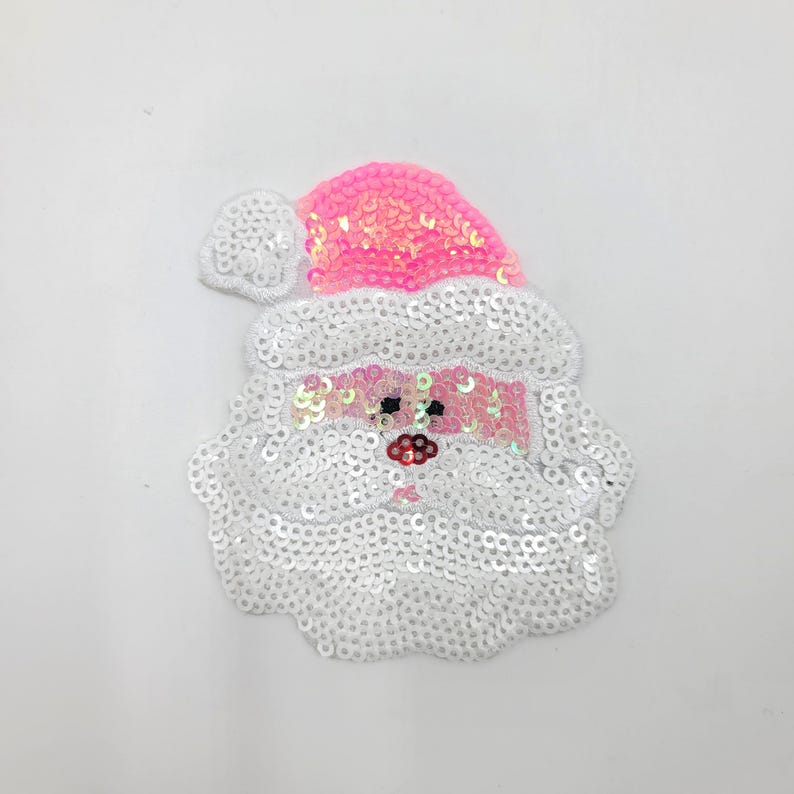 Mini Sequin Santa Patch – Festive Sparkle in Every Stitch! - Etsy