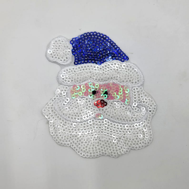 Mini Sequin Santa Patch – Festive Sparkle in Every Stitch! - Etsy