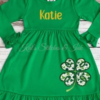St. Patrick's Day Shamrock Green Smocked Bishop Dress - Etsy