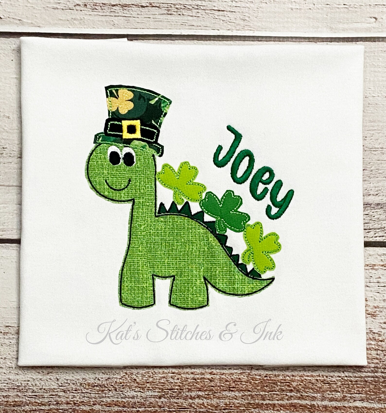 Personalized Boy St. Patrick's Day Dino Shamrock Shirt/monogrammed Boy ...