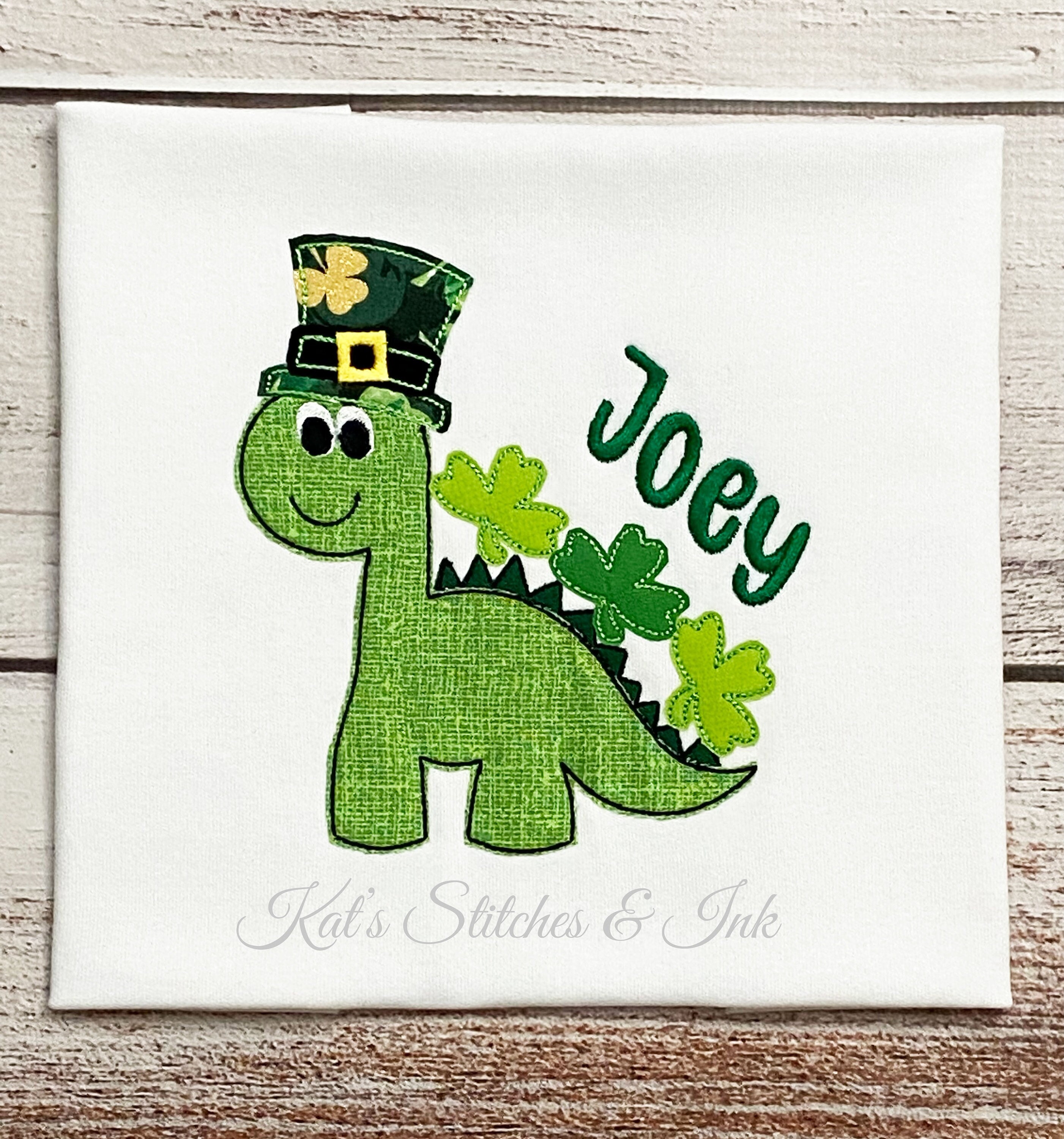 Personalized Boy St. Patrick's Day Dino Shamrock Shirt/monogrammed Boy ...