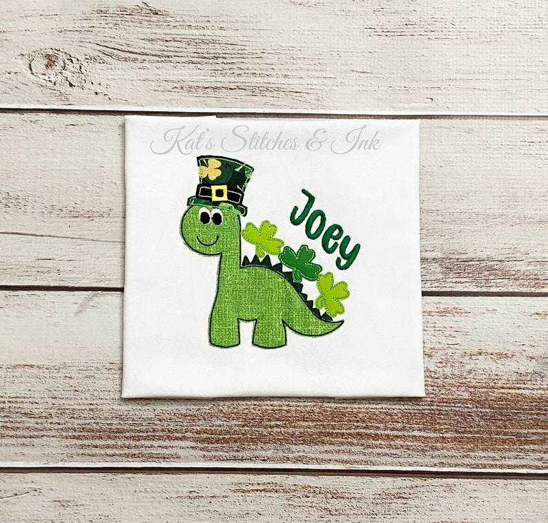 Personalized Boy St. Patrick's Day Dino Shamrock Shirt/monogrammed Boy ...