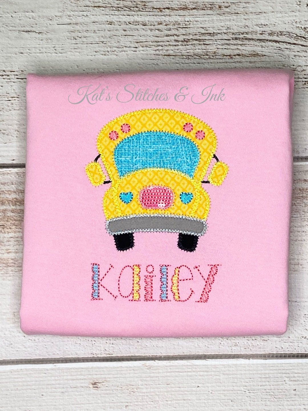 Embroidered School Bus Shirt: Personalized Back to School Outfit - Etsy
