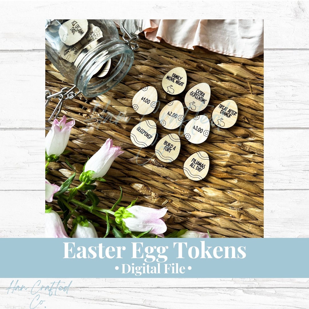 Easter Egg Token SVG Easter Digital File Laser Ready File Easter ...