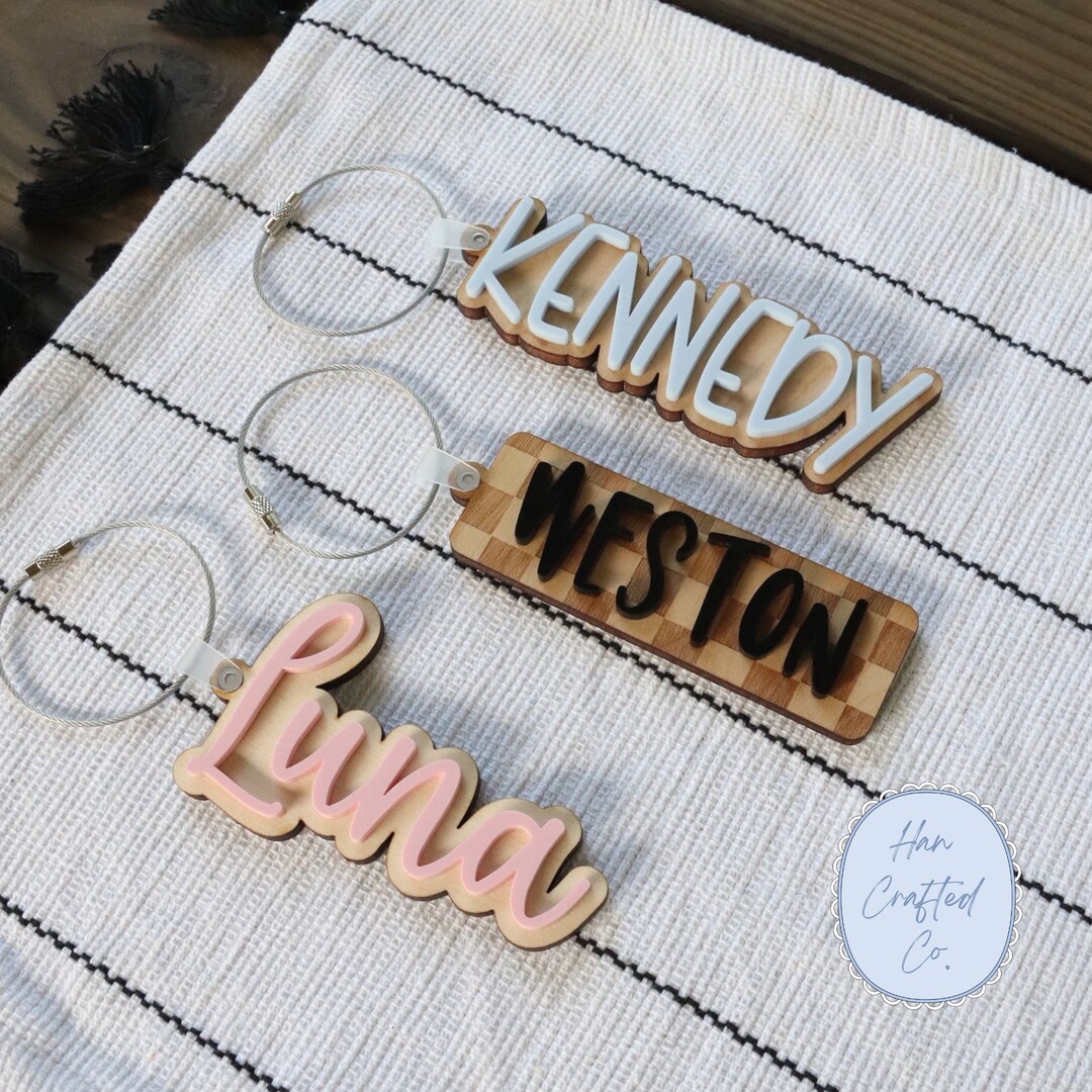 Backpack Tag Keychain Name Tag School Name Tag Diaper Bag Tag Acrylic ...