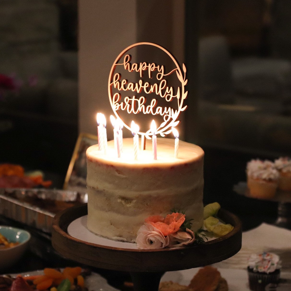 Heavenly Birthday Cake Topper Custom Cake Topper Memorial - Etsy