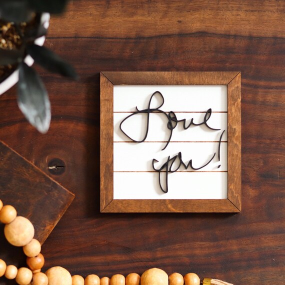 Handwritten i Love You Sign I Custom Gift I 3D | Etsy