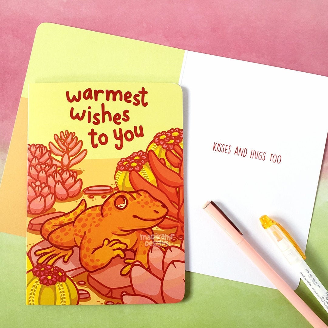Kawaii Lizard Greeting Card for Lizard Lovers | Cute Desert Themed Card ...