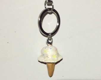 Vanilla Ice Cream Keychain - Etsy