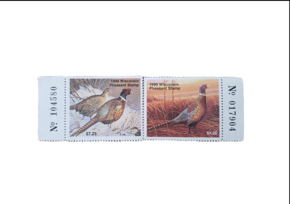 1998-1999 Wisconsin Pheasant Stamp Lot | Etsy