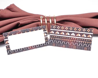 Name Place Card African Bogolan Table Setting Guest Seating - Etsy