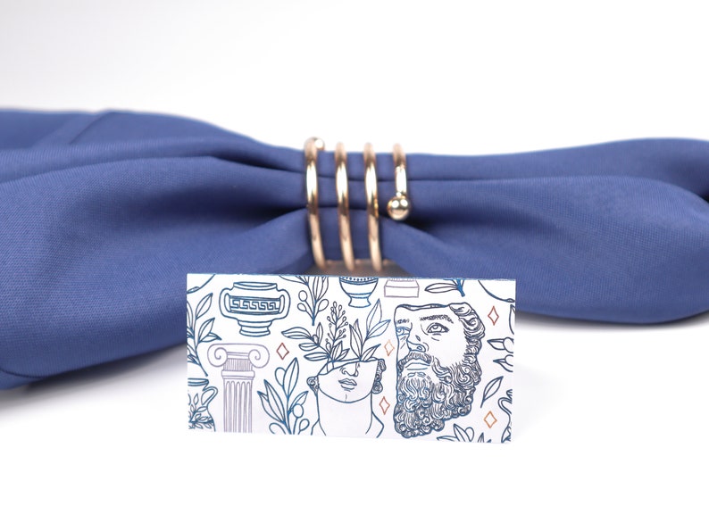 Name Place Card, Greek Table Setting, Guest Seating Arrangement, Table ...