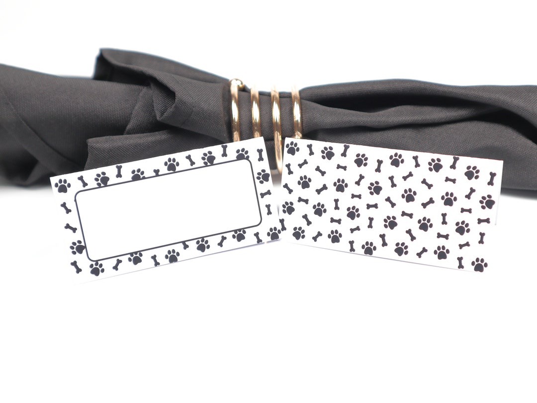 Name Place Cards, Dog Paw & Bone Table Decor, Buffet Food Labels for ...