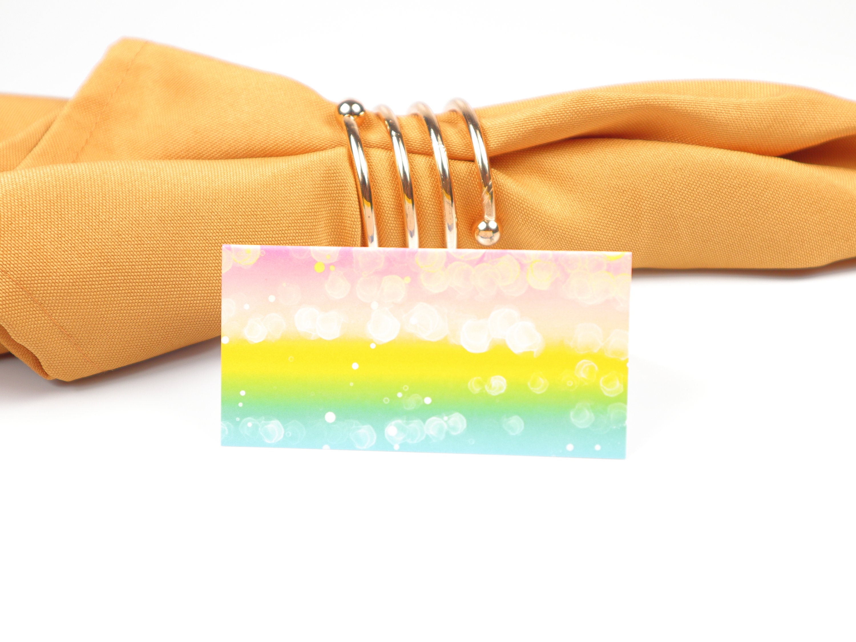 Name Place Card, Marbled Rainbow Table Setting, Guest Seating ...