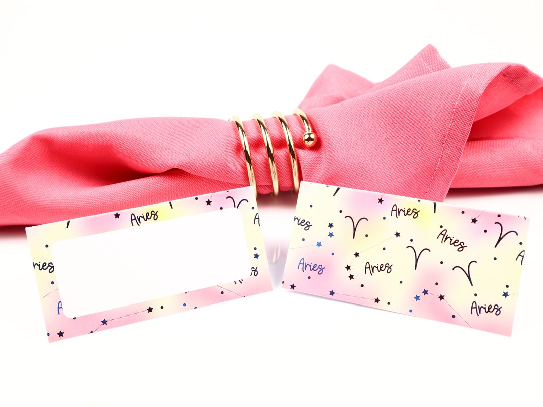 Aries Name Place Card, Zodiac Celestial Table Setting, Guest Seating ...