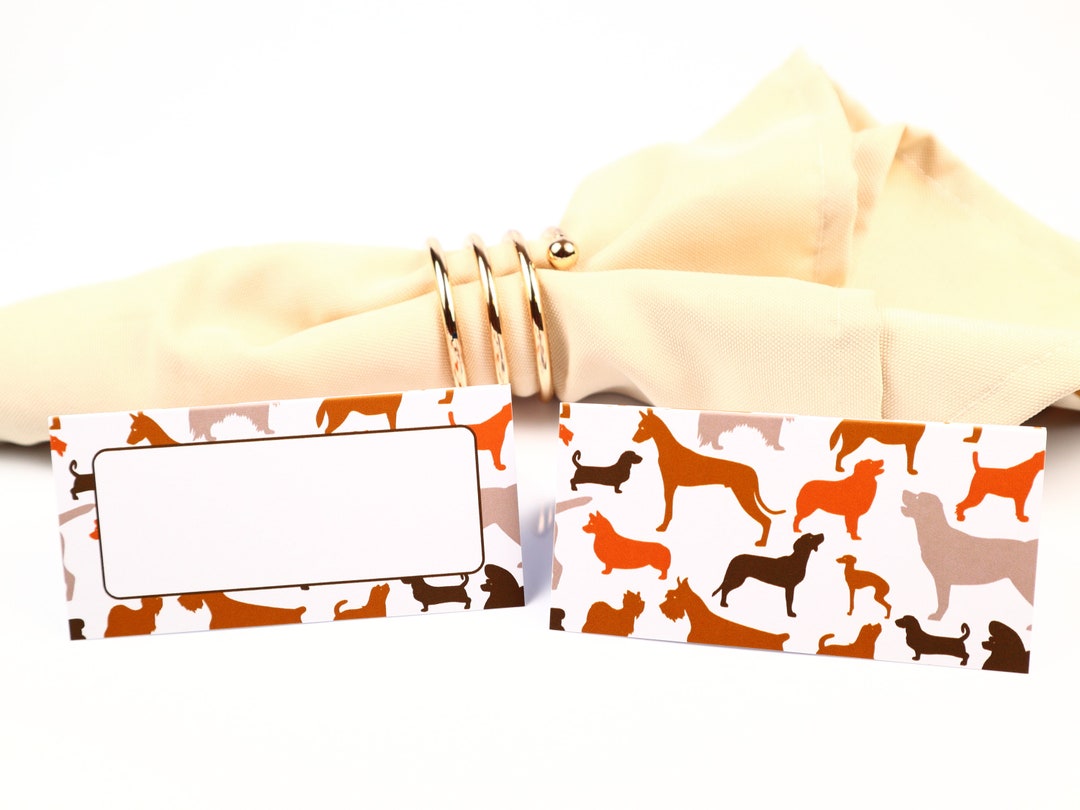 Dog Theme Name Place Card, Table Setting, Guest Seating Arrangement ...