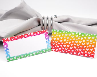 Name Place Card, Melanin Rainbow Table Setting, Guest Seating ...