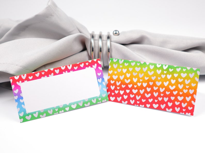 Name Place Card, Rainbow Table Setting, Guest Seating Arrangement ...