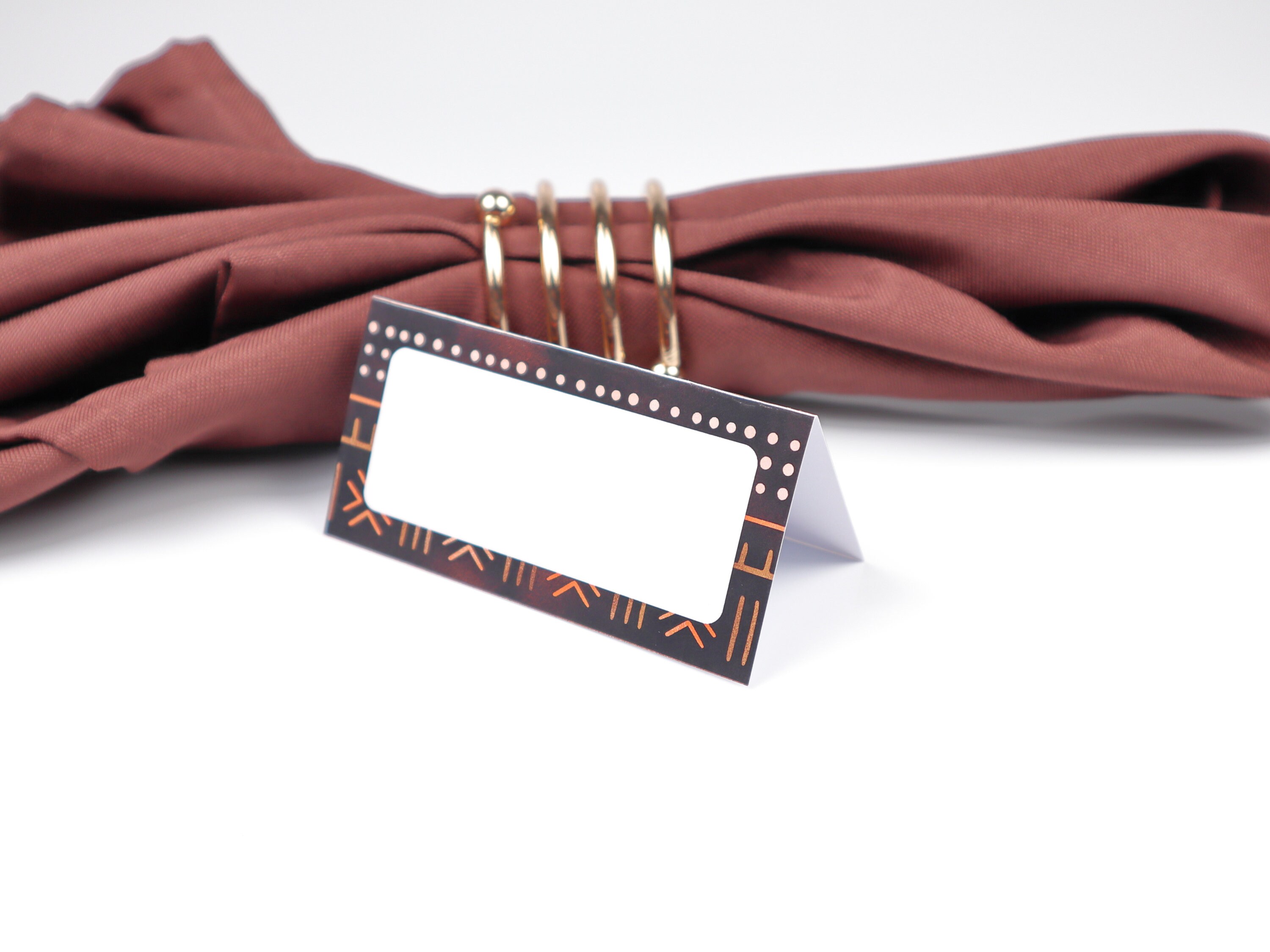 Name Place Card, African Bogolan Table Setting, Guest Seating ...