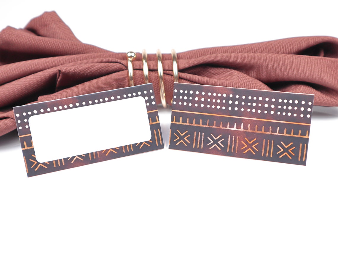 Name Place Card, African Bogolan Table Setting, Guest Seating ...