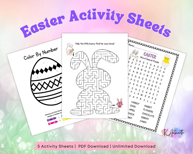 Easter Activity Sheets for Kids – Printable Word Search, Coloring Pages ...