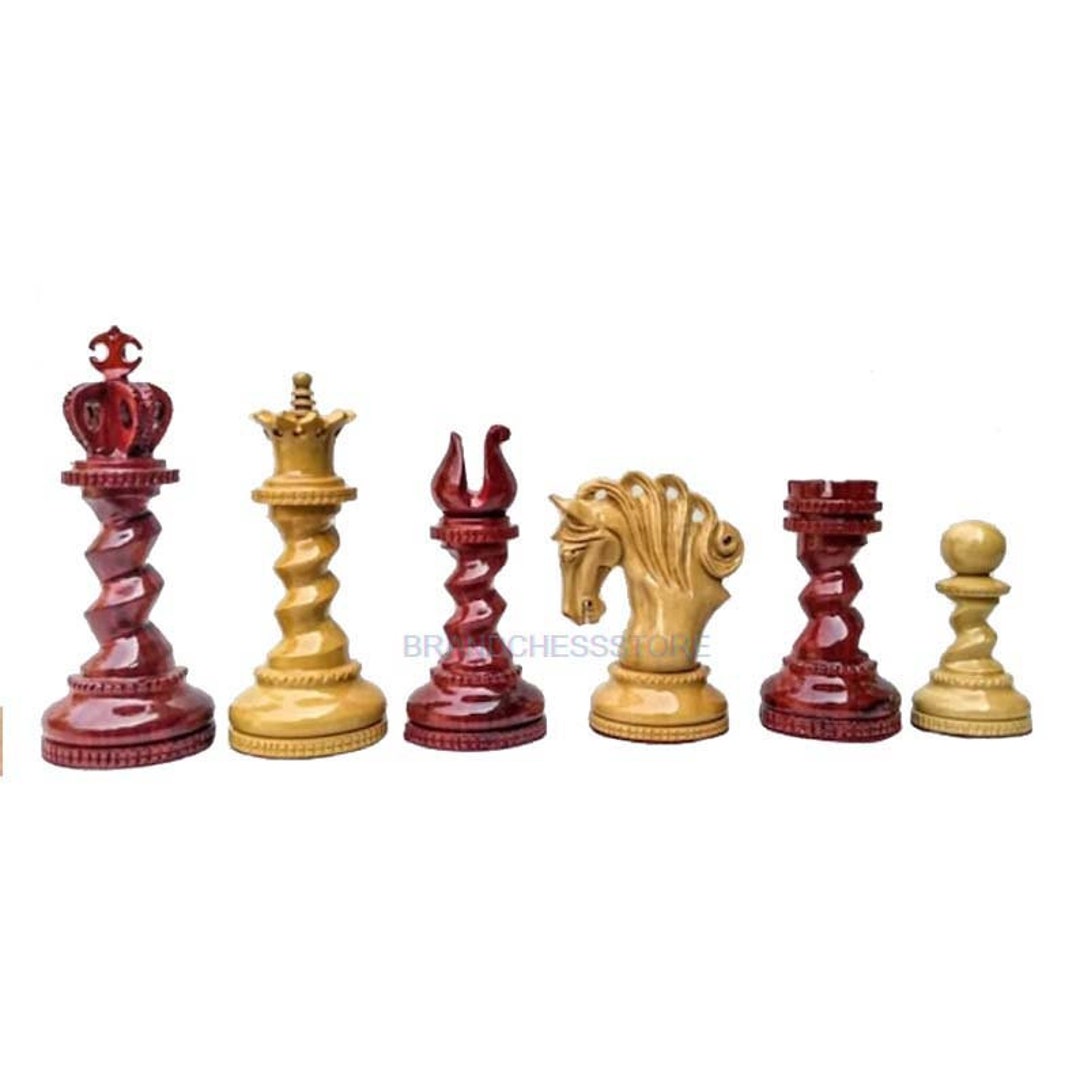 Wooden Signature Series Twisted Chess Artisan Staunton Luxury Chess Pieces Only Budrose ...