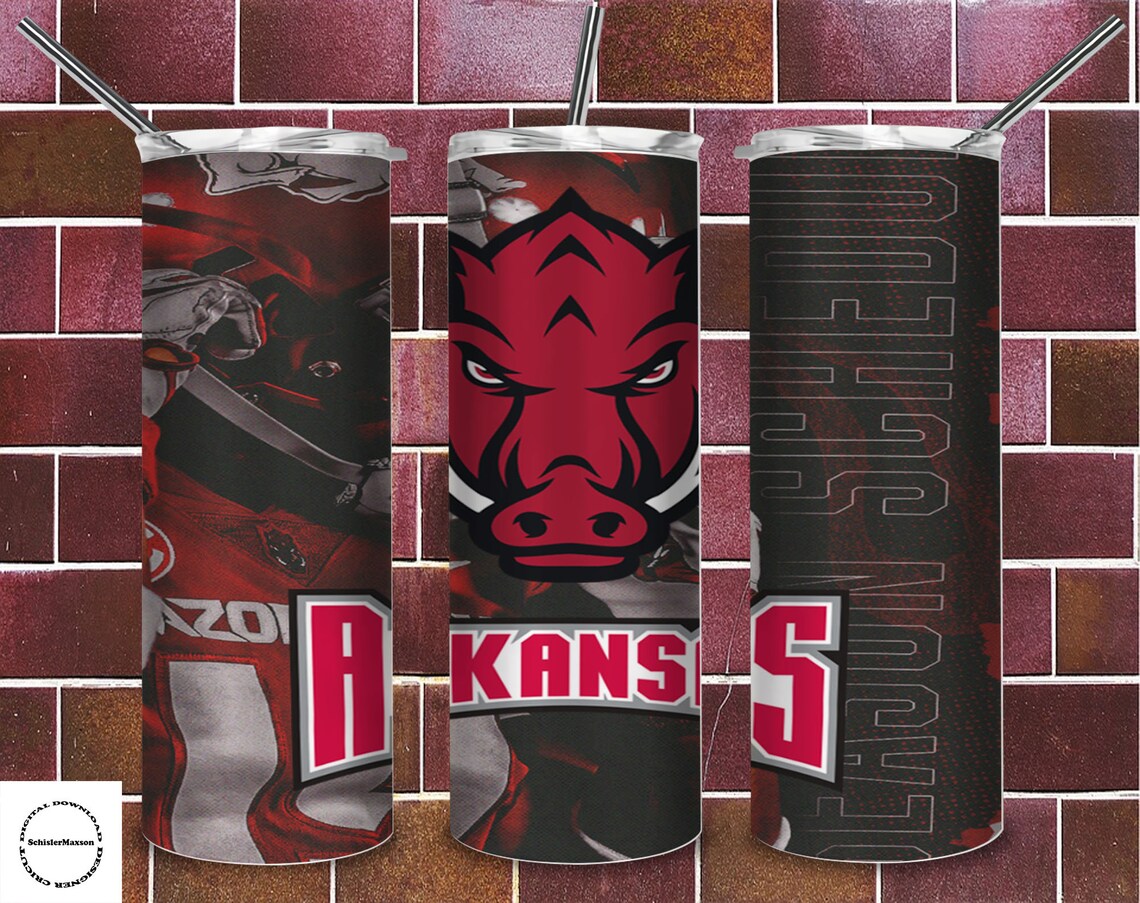 Arkansas Razorbacks Basketball Designs 20oz Skinny Straight | Etsy