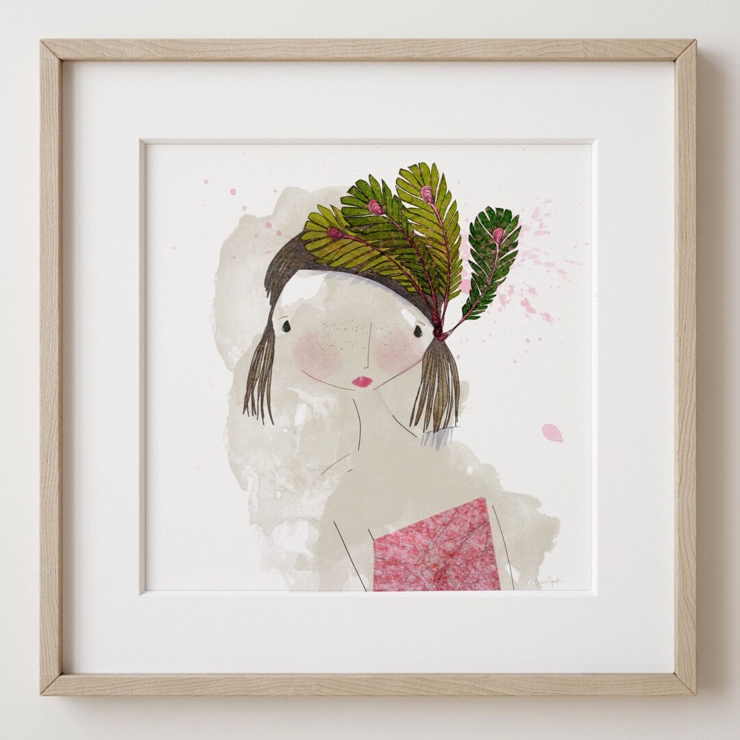 Flapper Girl Art Print, Giclée Wall Decor, Eclectic Wall Decor, Fun Art ...
