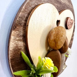 Rock Couple Rock Art Decor Ornament With Wood Bead Hanging, Handcrafted ...