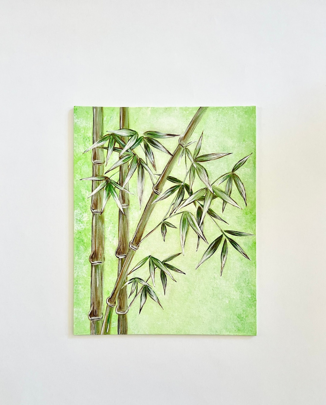 Original Bamboo Abstract Acrylic Painting, Bamboo Decor, Wall Decor ...