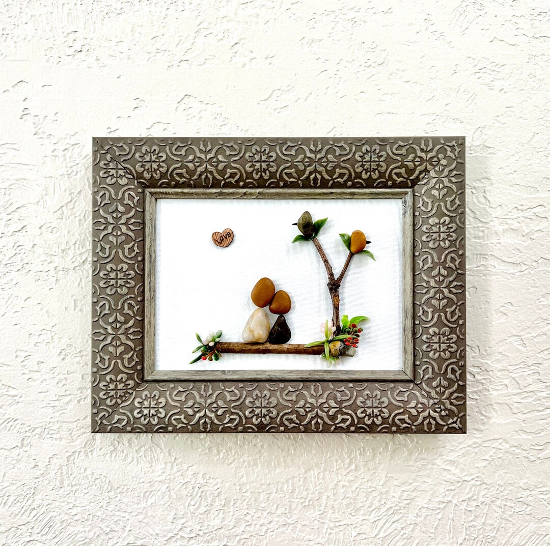 Mamas Love Rocks, Mother and Child Rock Art, Framed, Personalize W ...