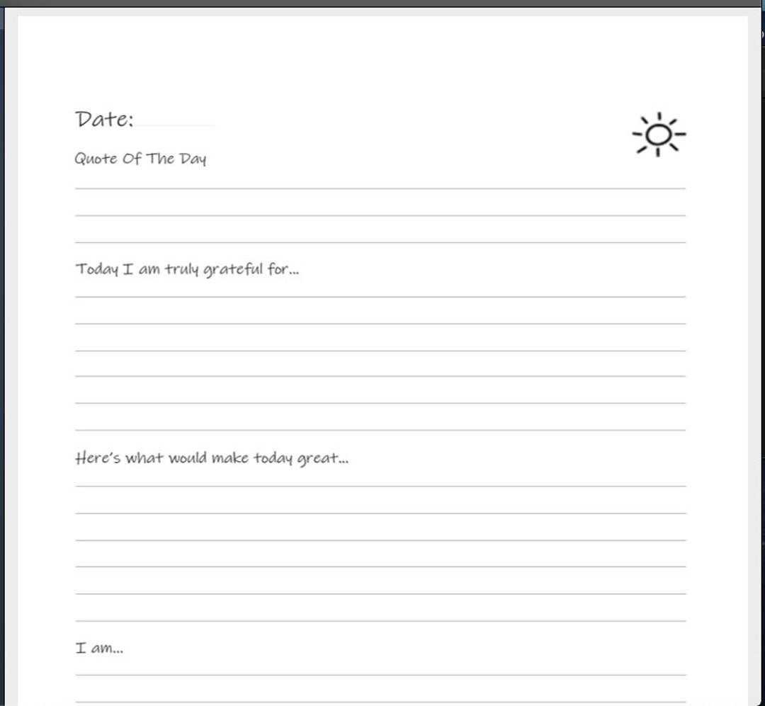 Gratitude Journal Interior Pages 100 Count | Daily Digital Journal ...