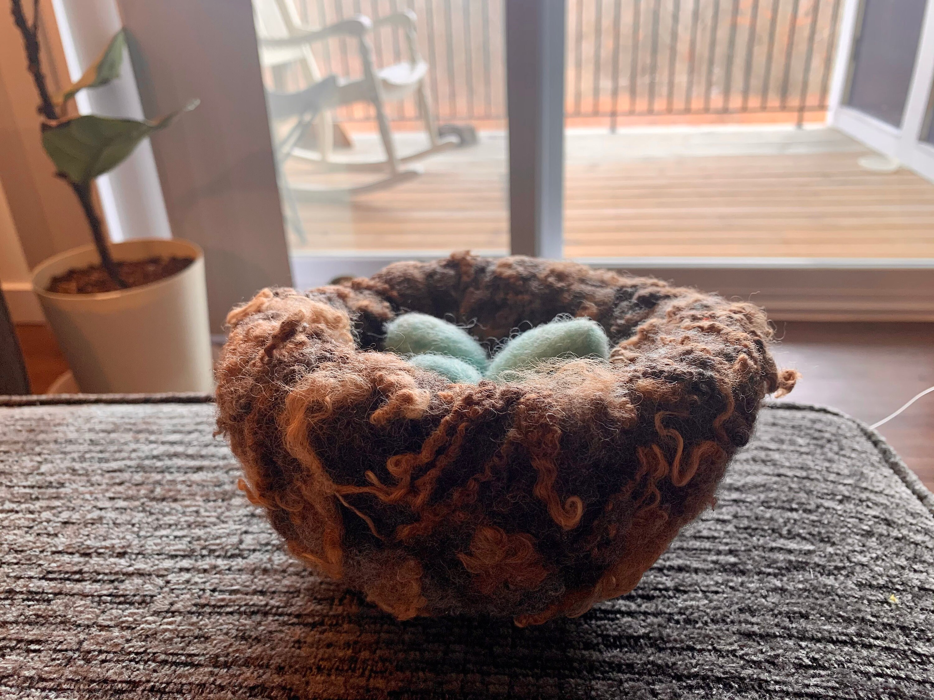 Handmade Needle Felted Wool Bird's Nest With Eggs - Etsy