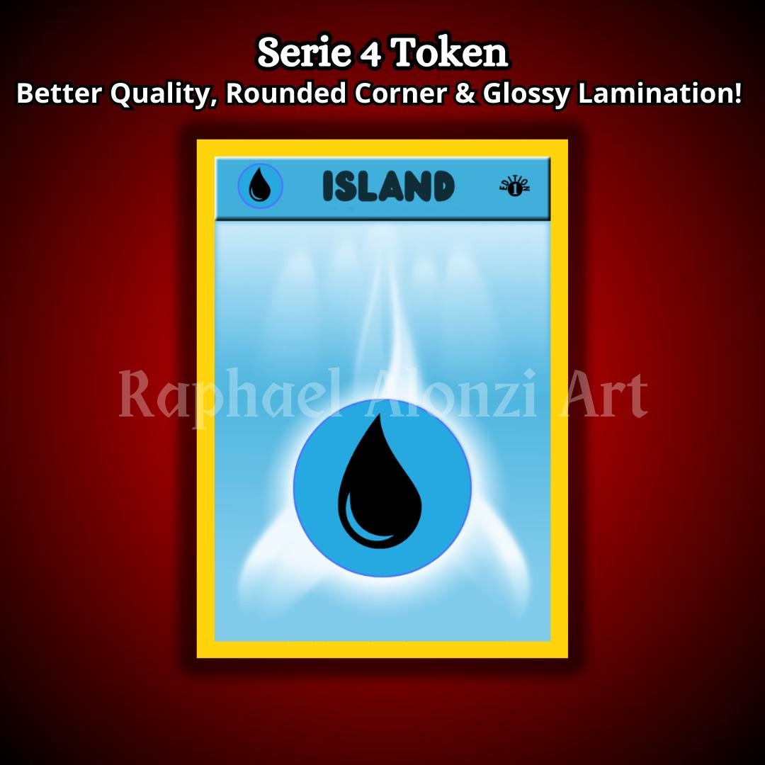 Basic Island Pokemon Energy Full Art Custom Token for MTG - Magic the ...