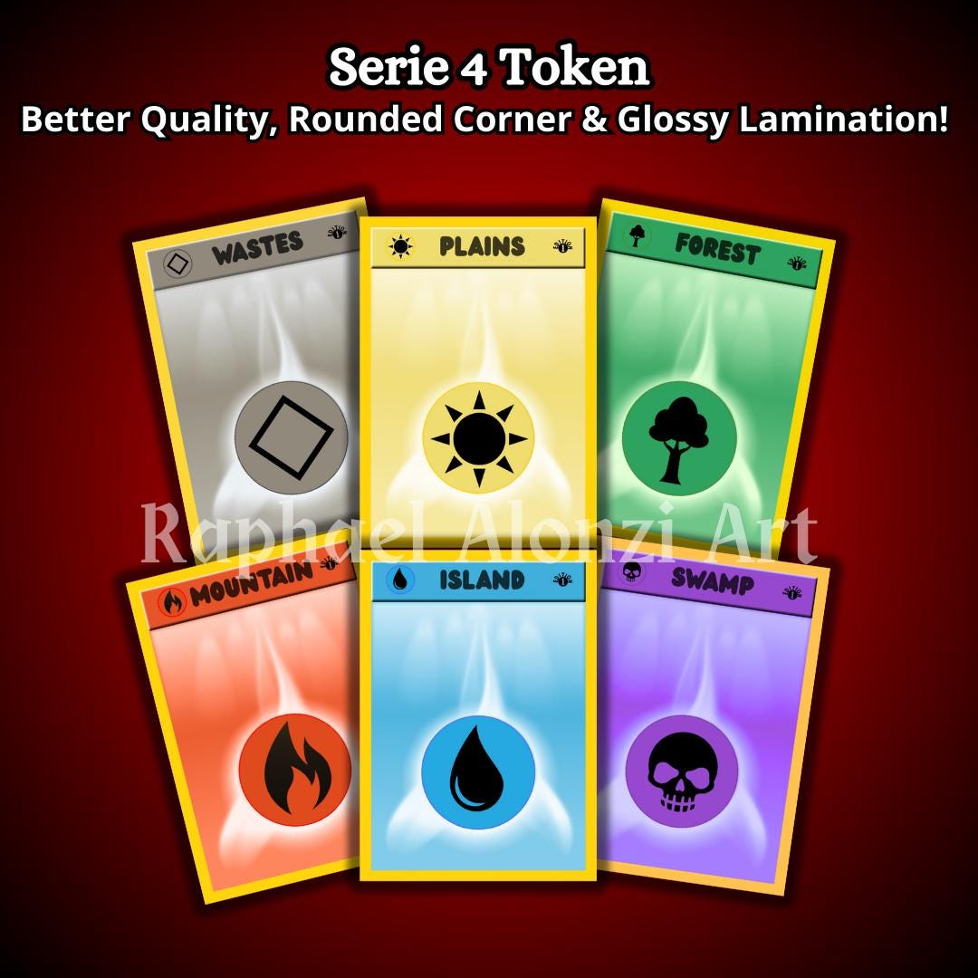 Full Set Basic Land Energy Pokemon Full Art Custom Token for MTG ...