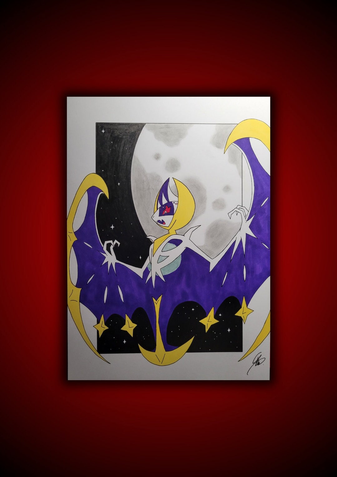 Lunala Fan Art Print Pokemon - Etsy
