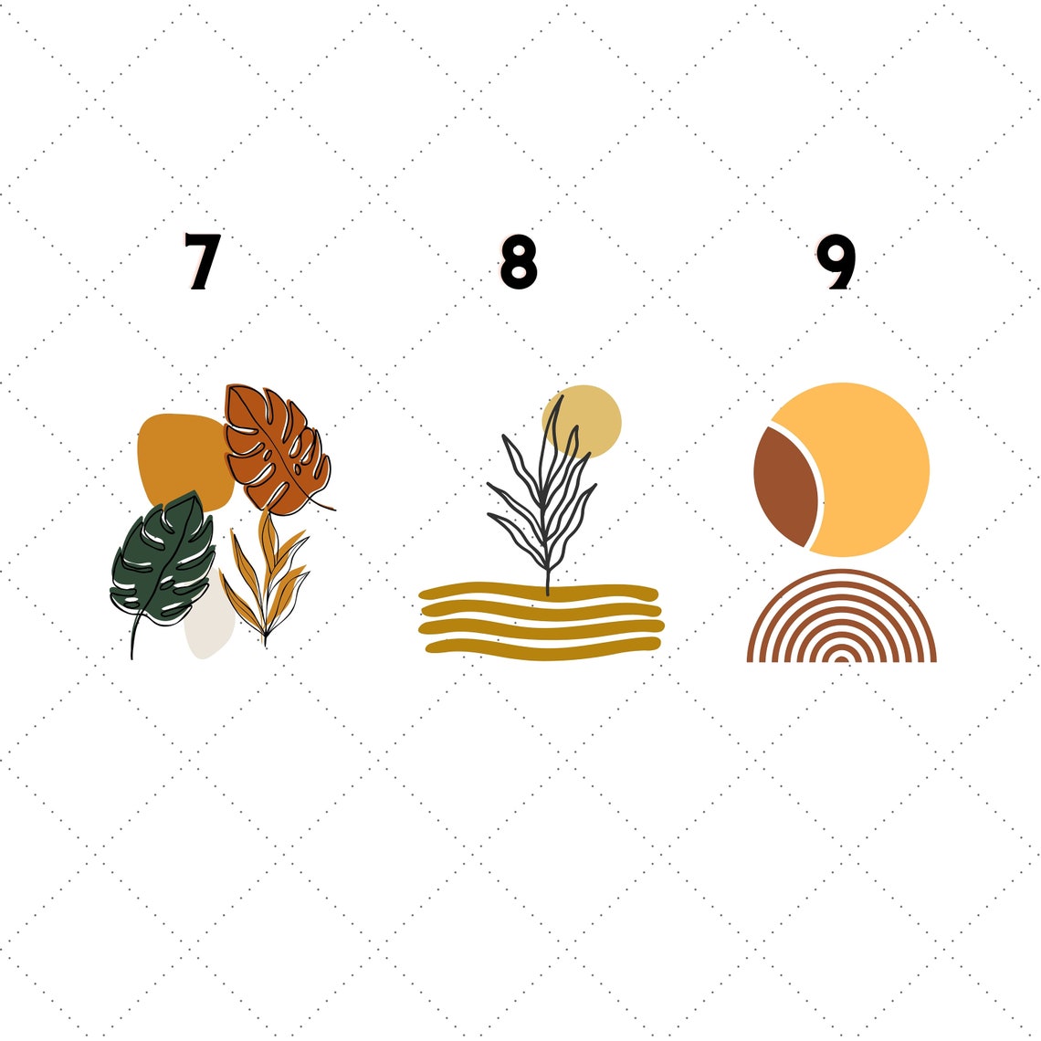 9 Files of Abstract Art Design , SVG Abstract , Botanical Abstract ,SVG ...