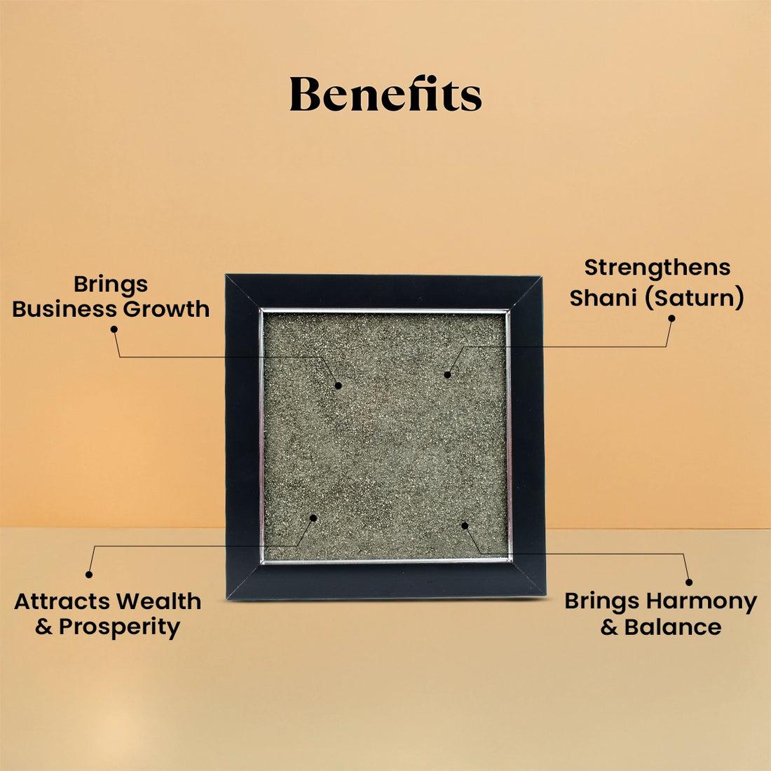 Pyrite Dust Plate in Wood Frame: Abundance Crystal Decor - Etsy