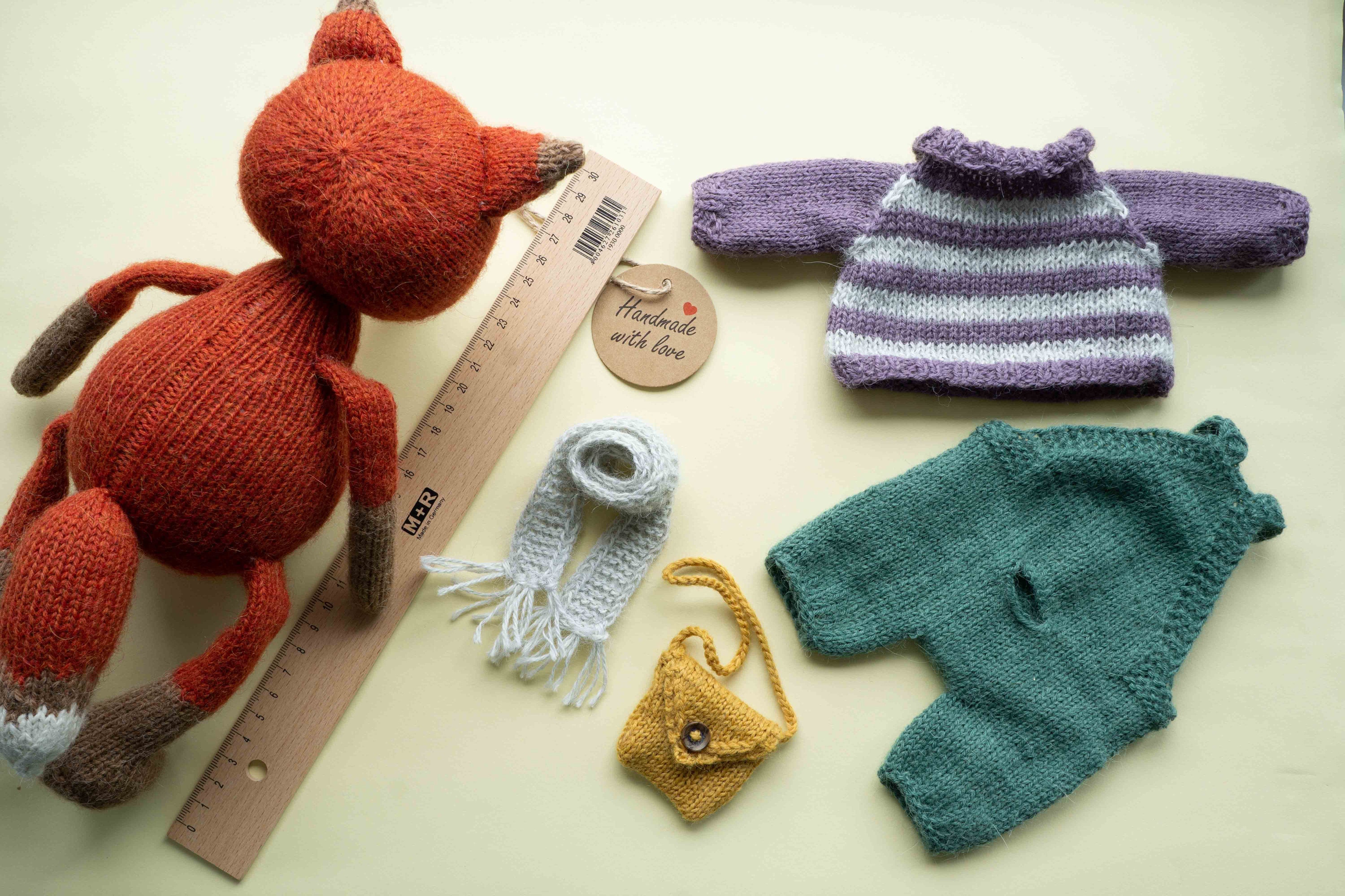 Knit Fox Stuffed Animal With Clothes Soft Toy With Outfit Amigurumi Fox ...