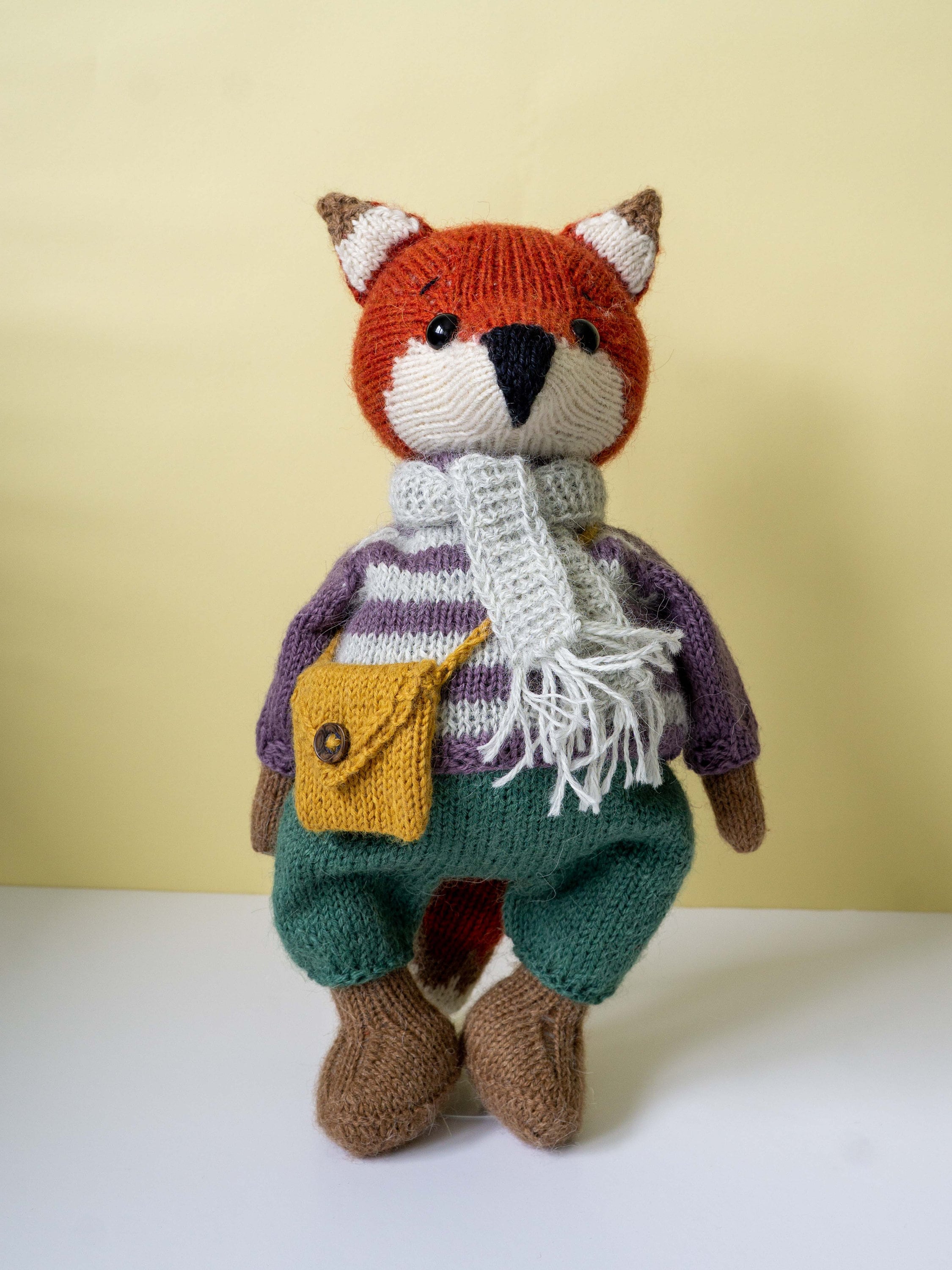 Knit Fox Stuffed Animal With Clothes Soft Toy With Outfit Amigurumi Fox ...