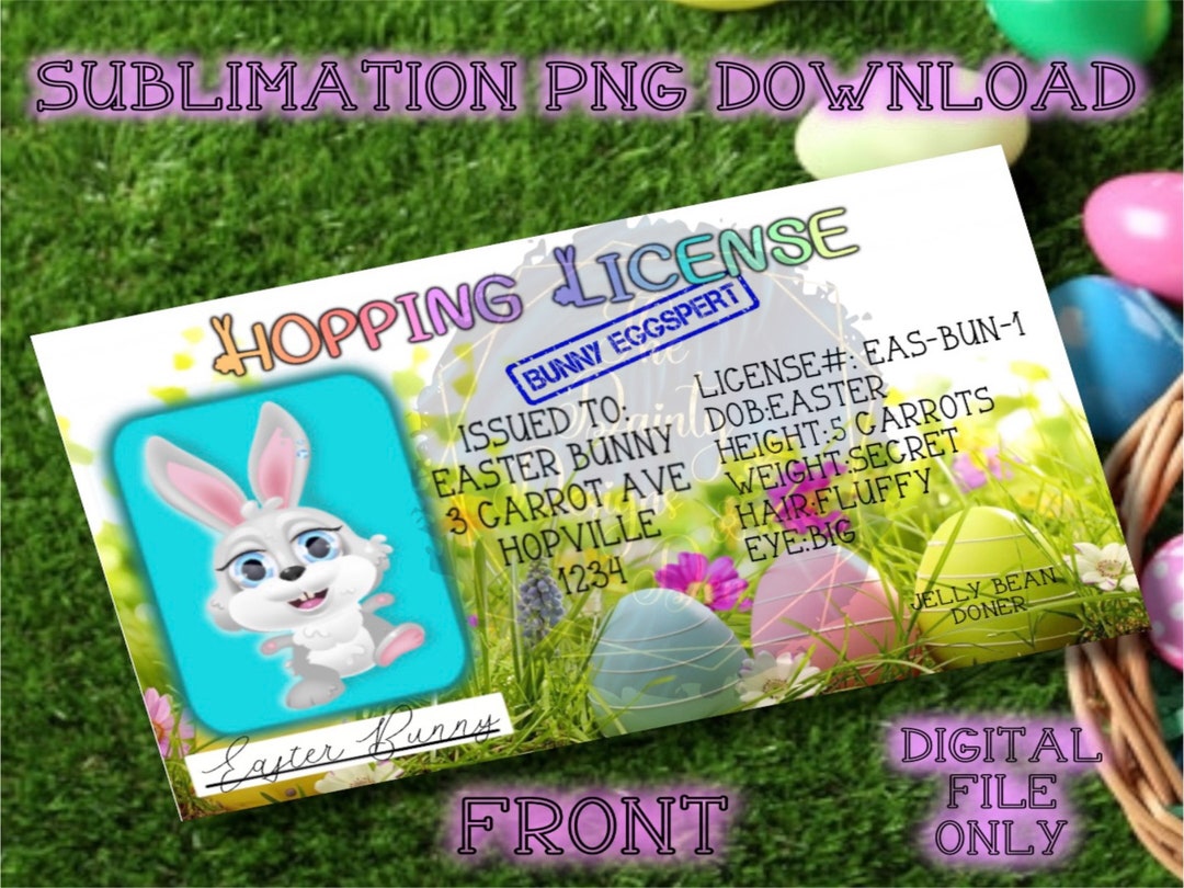 Easter Bunny License PNG Easter Bunny Business Card Easter Bunny Lost ...