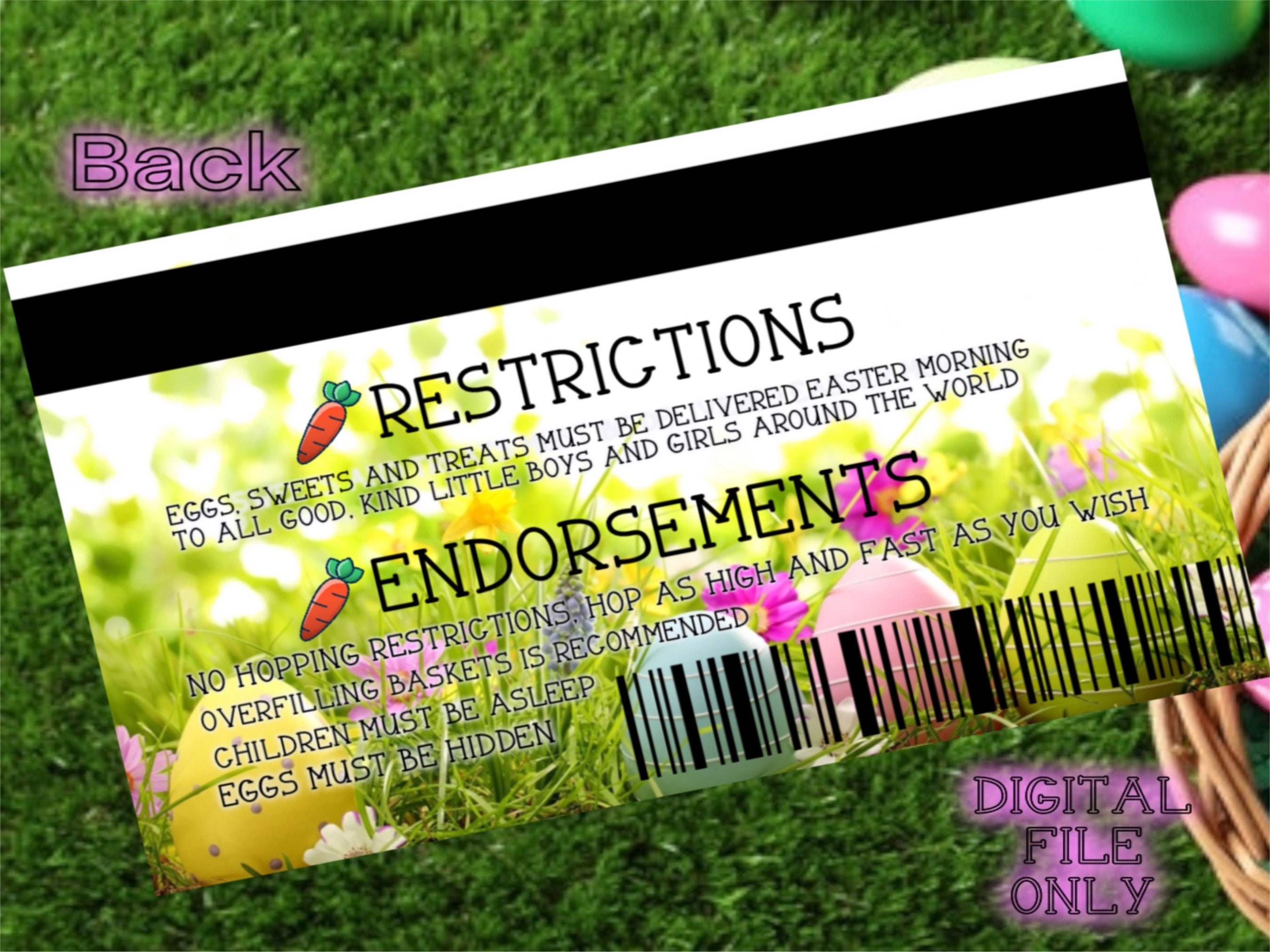 Easter Bunny License PNG Easter Bunny Business Card Easter Bunny Lost ...