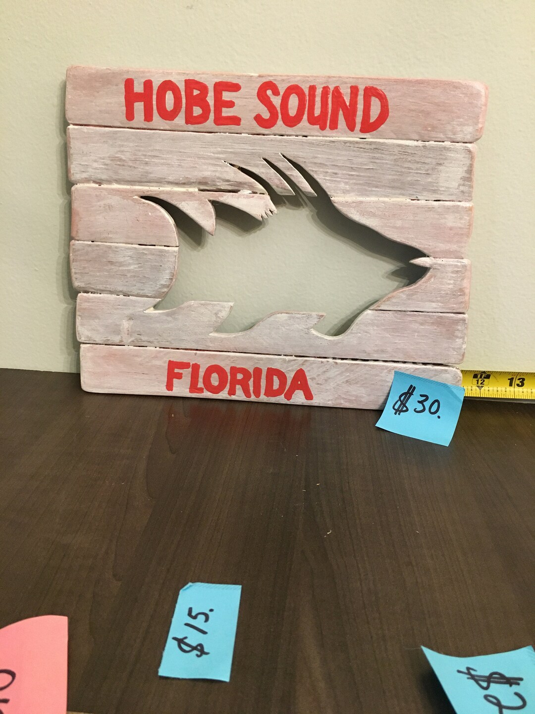 Beach Décor, Hog Fish, Beach Sign Hand Cut Out of Driftwood "hobe Sound ...