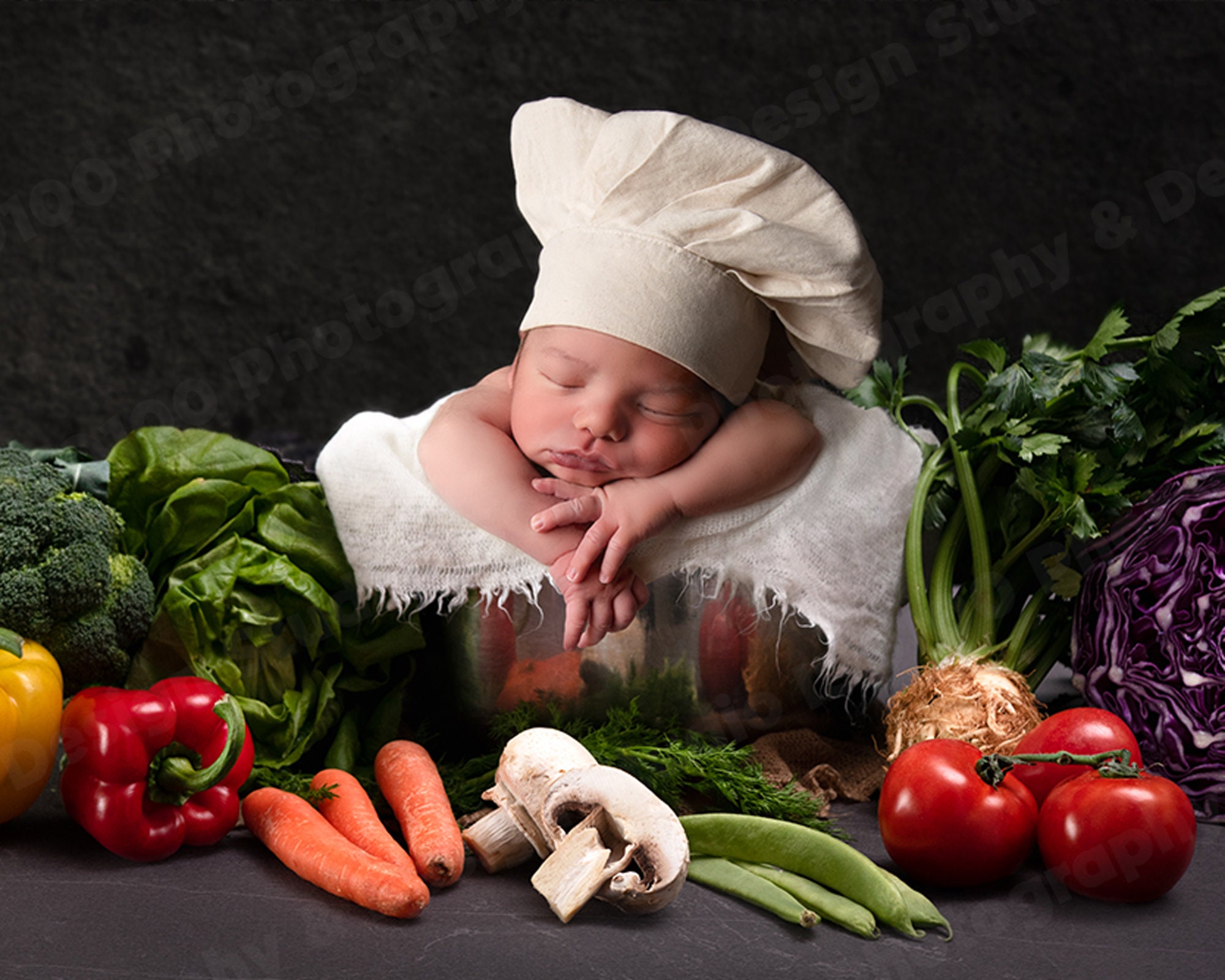 Newborn Baby Chef Digital Backdrop - Etsy