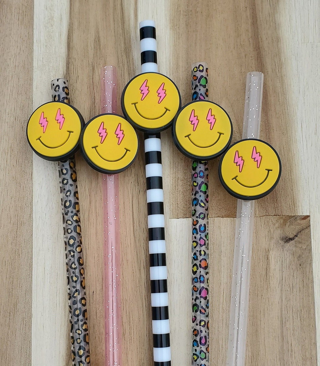 Smile Face Straw Charm | Smiley | Happy | Gift - Etsy