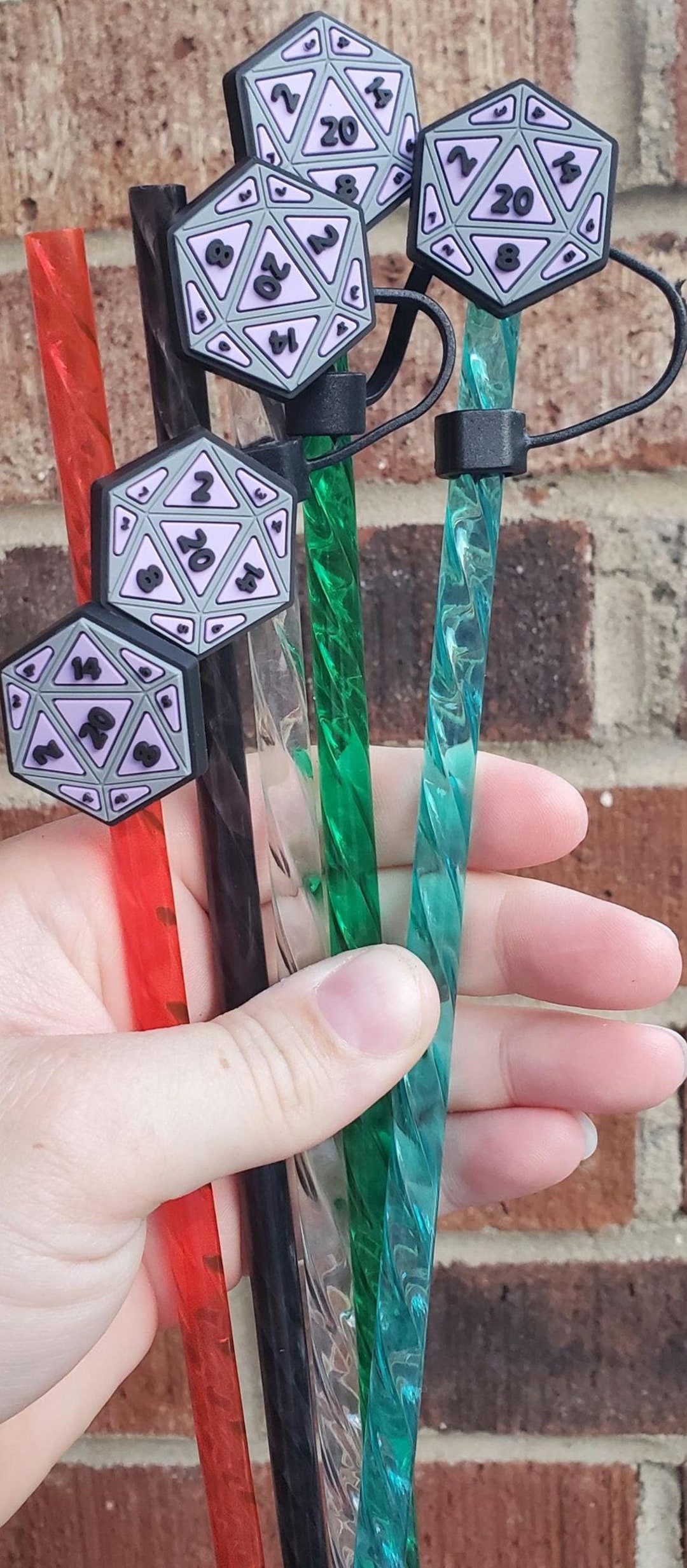 D20/gaming Dice/dnd Straw Charm or Topper | Cup Accessories | Gift - Etsy