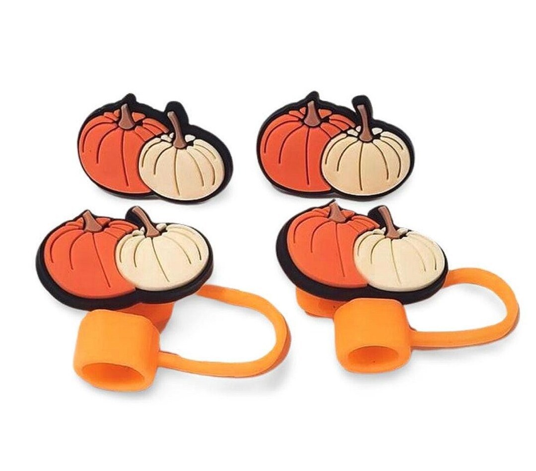 Fall Pumpkins Pair Straw Charm or Topper | Cup Accessories | Drinkware ...