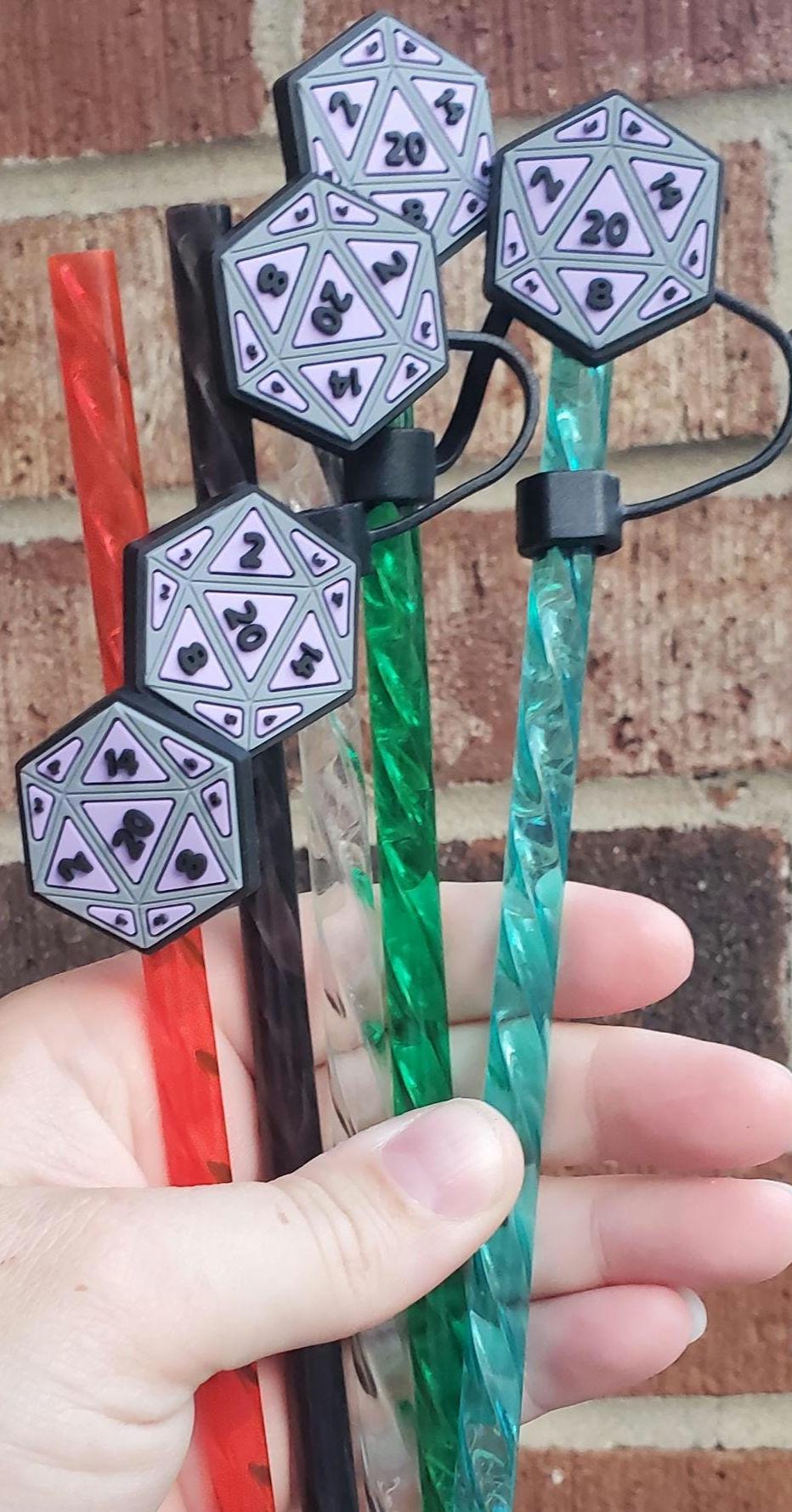 D20/gaming Dice/dnd Straw Charm or Topper | Cup Accessories | Gift - Etsy