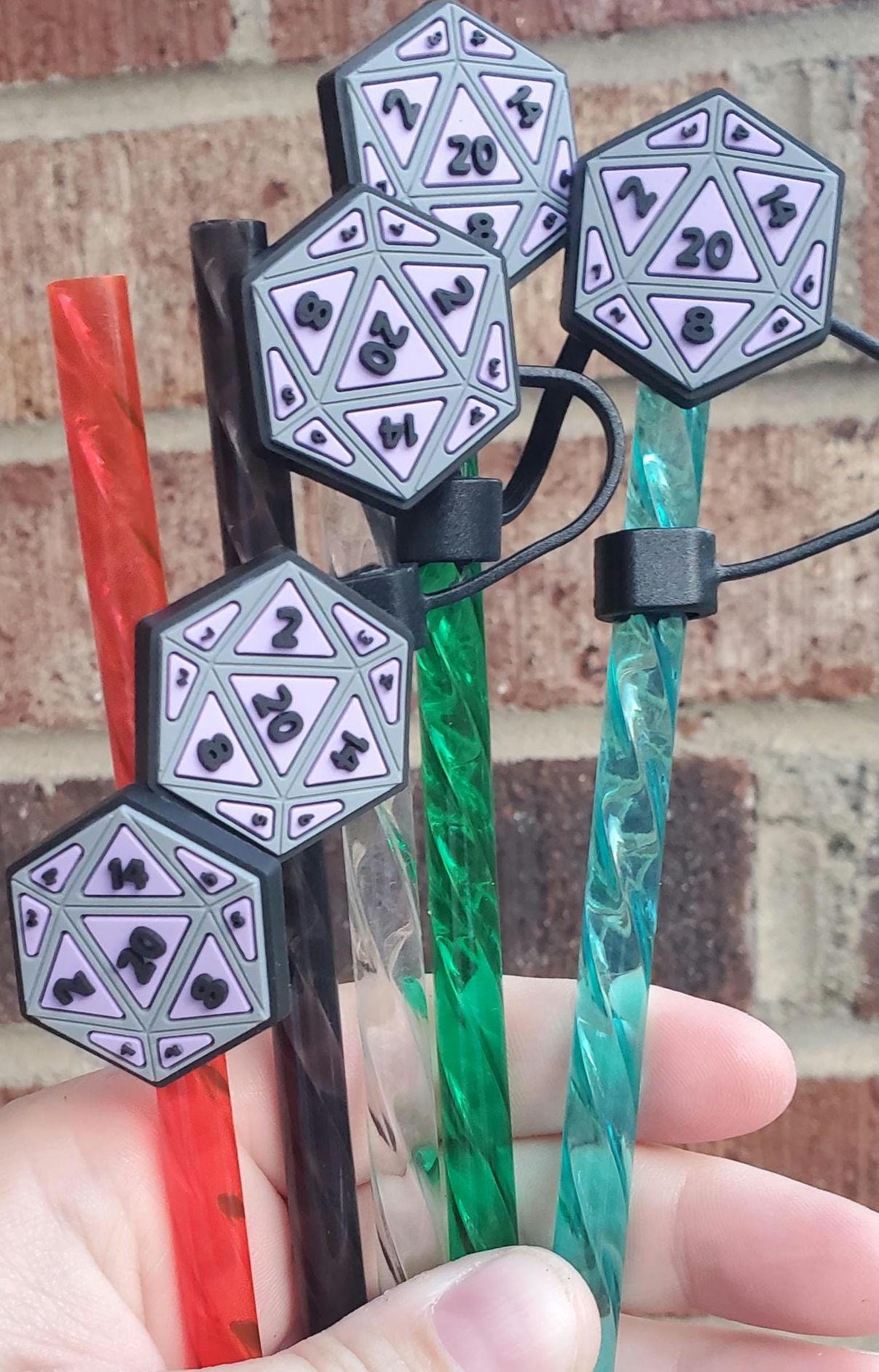 D20/gaming Dice/dnd Straw Charm or Topper | Cup Accessories | Gift - Etsy